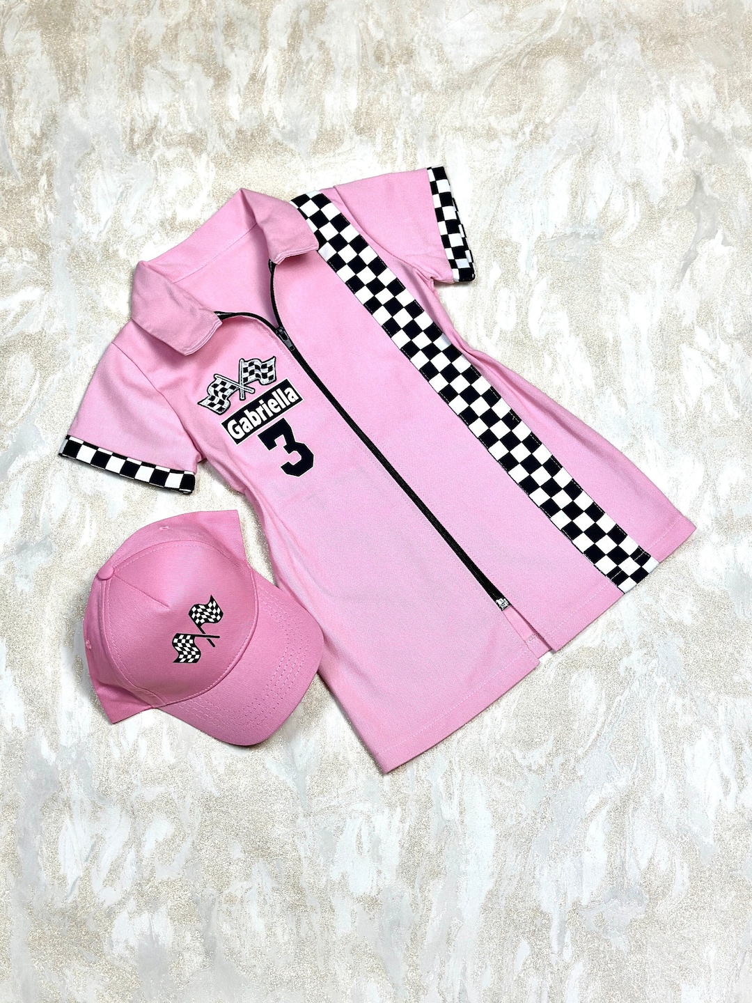 Pink Toddler Racing Dress Fast One Birthday Race Outfit Fancy Halloween ...