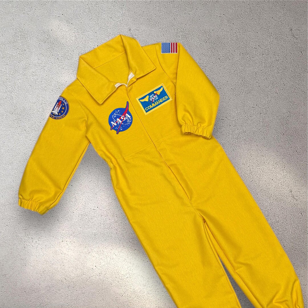 Yellow Space Commander Costume – Custom NASA Astronaut Suit for Kids ...
