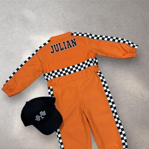 Orange Racing Suit, Custom Personalized Unisex Racing Suit for Birthday ...