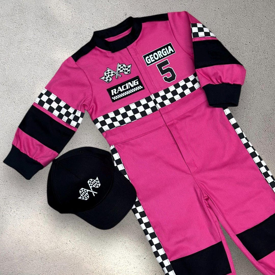 Hot Pink Racing Suit for Girls, Custom Personalized Racing Suit for ...