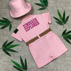 Pink Fancy Dinosaur Safari Costume for Adventurer Kids - Jurassic Girl ...