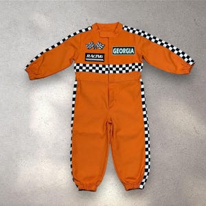 Orange Racing Suit, Custom Personalized Unisex Racing Suit for Birthday ...