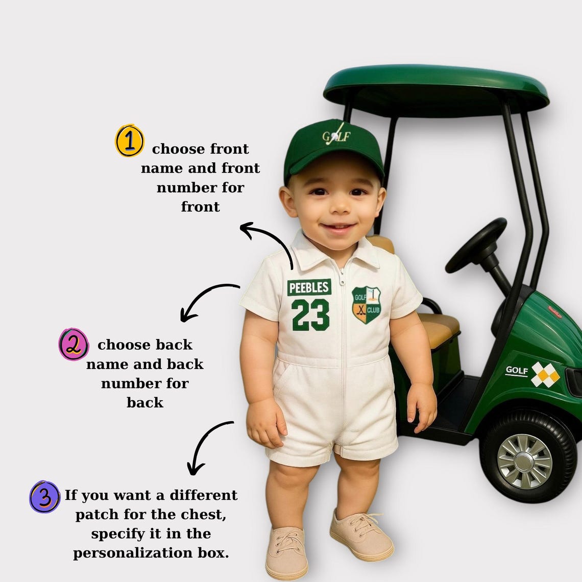 Completo da golf per bambini - Uniforme da caddy personalizzata - Tuta ...