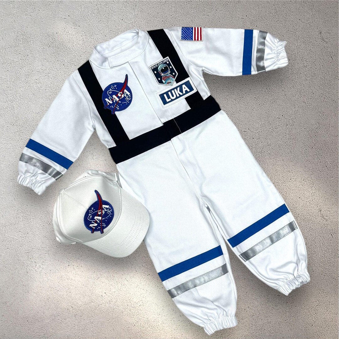 Custom Kids Astronaut Costume - White Space Jumpsuit for Birthday or ...