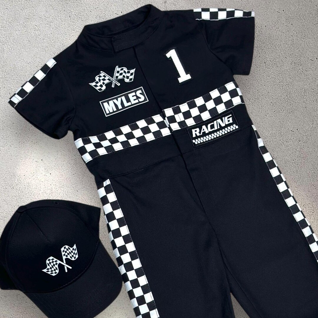 Fast One Birthday Racing Suit - Black Race Car Driver Outfit for ...