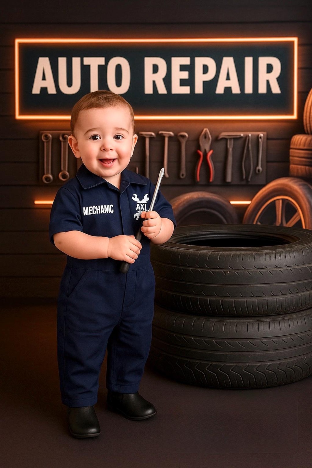 Personalized Navy Blue Kids Mechanic Overalls - Toddler Mechanic ...