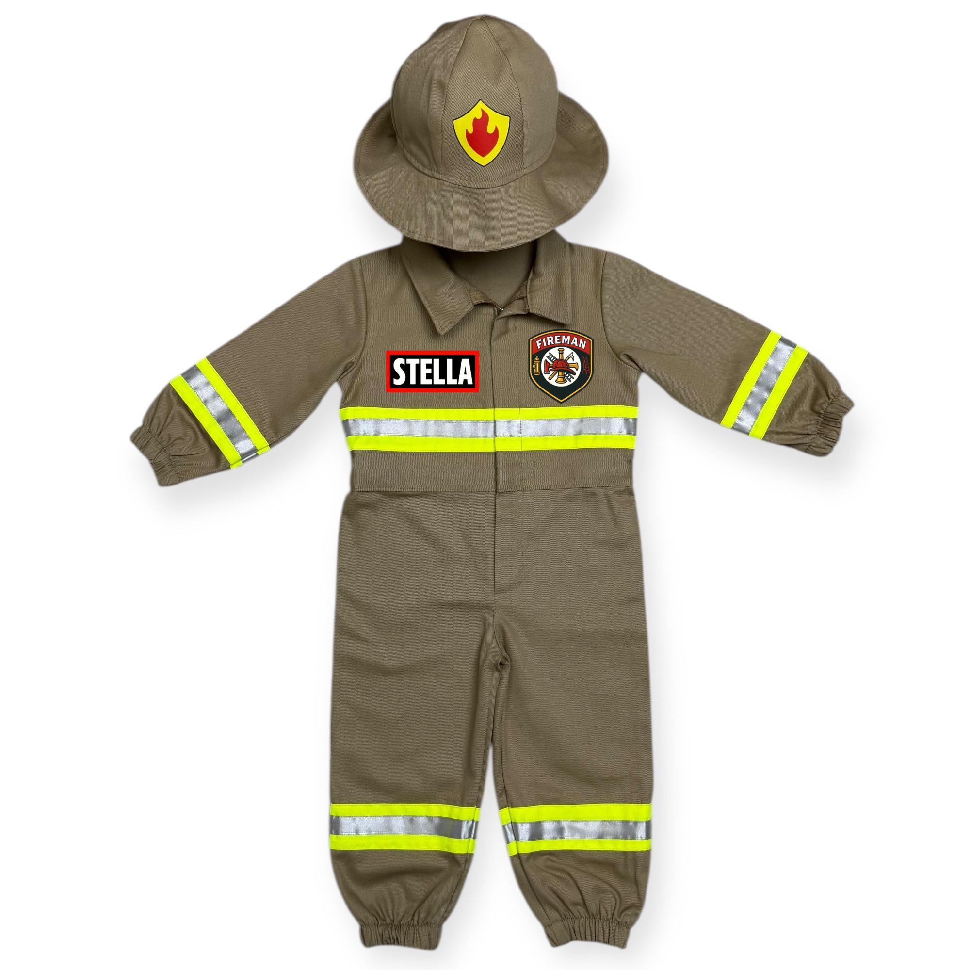 Kids Firefighter Costume – Fireman Outfit & Hat – Halloween Birthday ...