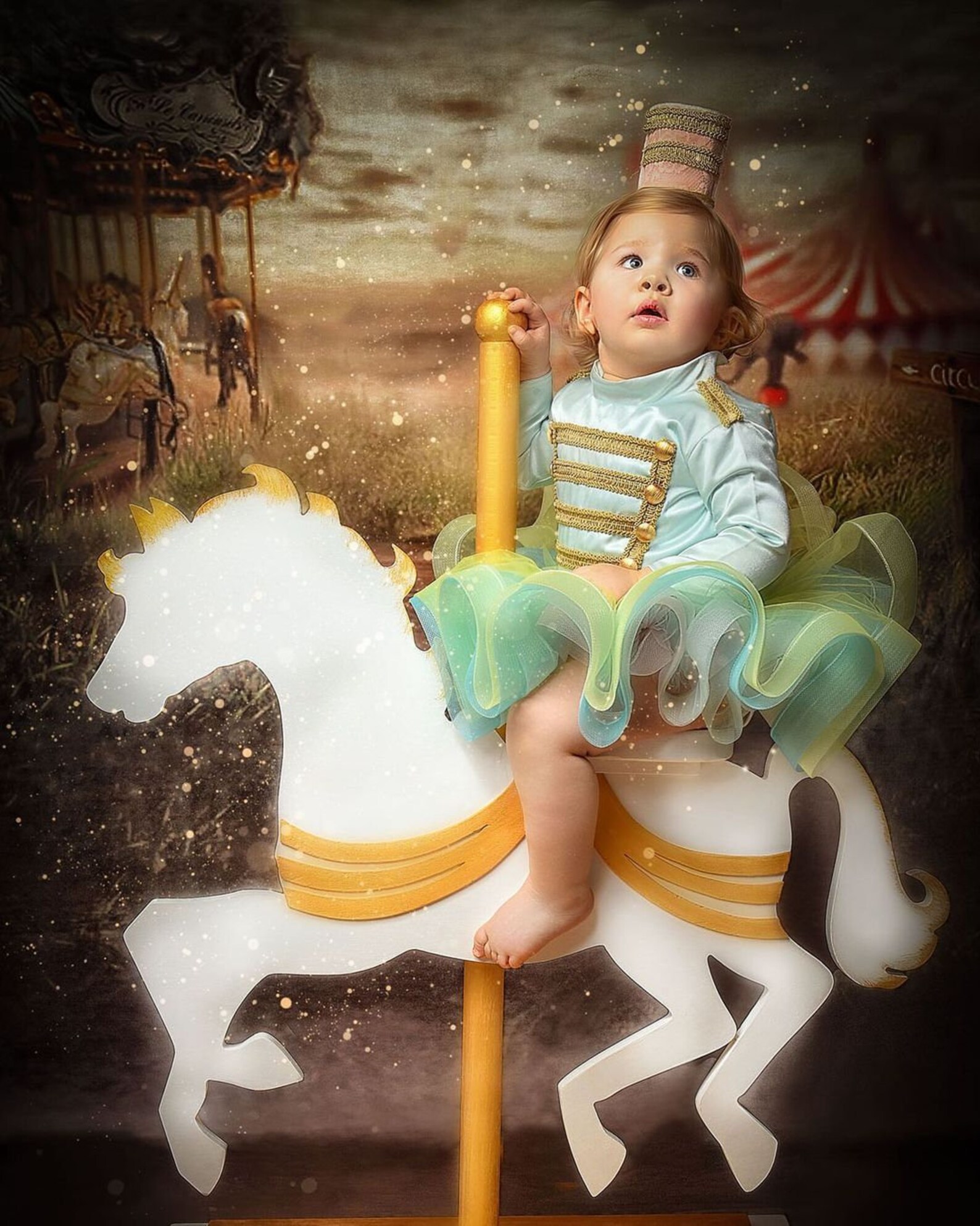 Fancy Carousel Photo Props Costume With Little Hat for Girls - Etsy