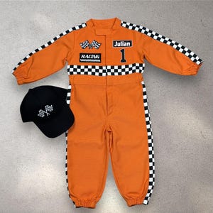 Orange Racing Suit, Custom Personalized Unisex Racing Suit for Birthday ...
