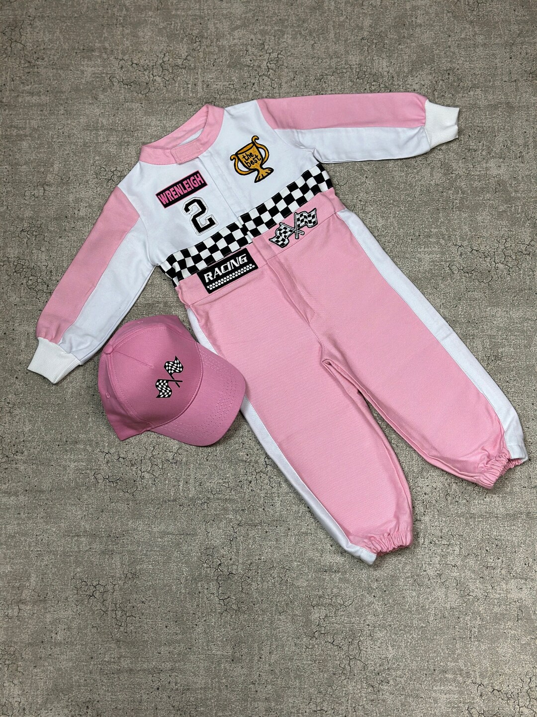 Pink Race Car Suit Personalized Go Kart Suit Fast One Racing Jumpsuit ...
