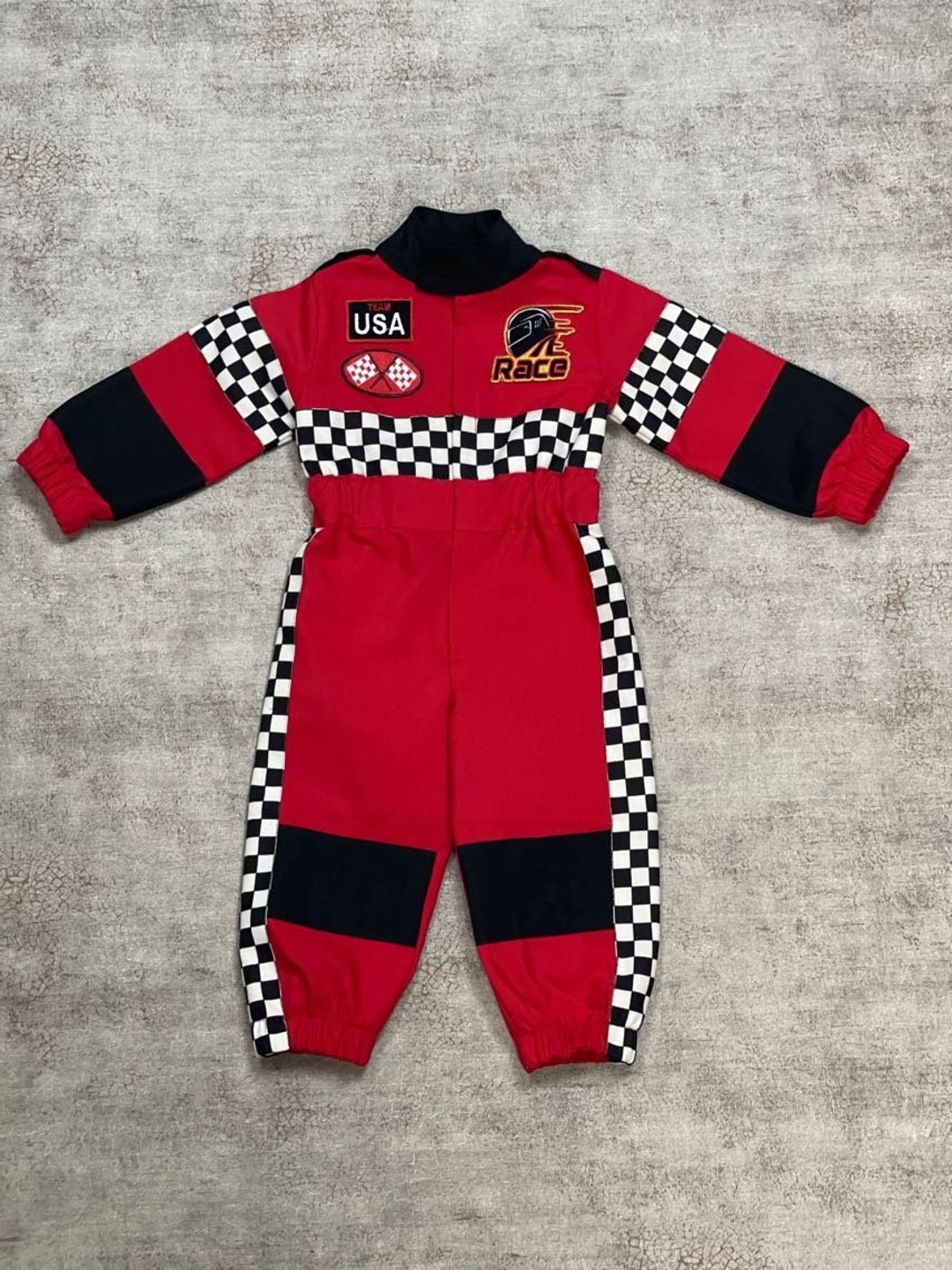 Red Racing Suit Unisex Racing Suit With Brand Logos Patches - Etsy
