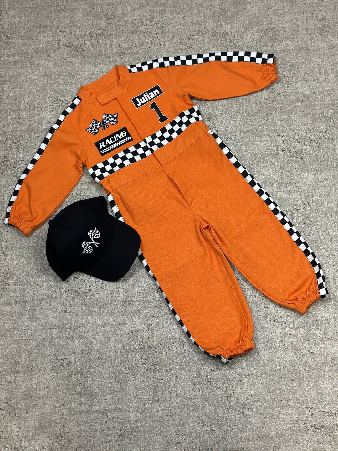 Orange Racing Suit Custom Personalized Unisex Racing Suit for Birthday ...