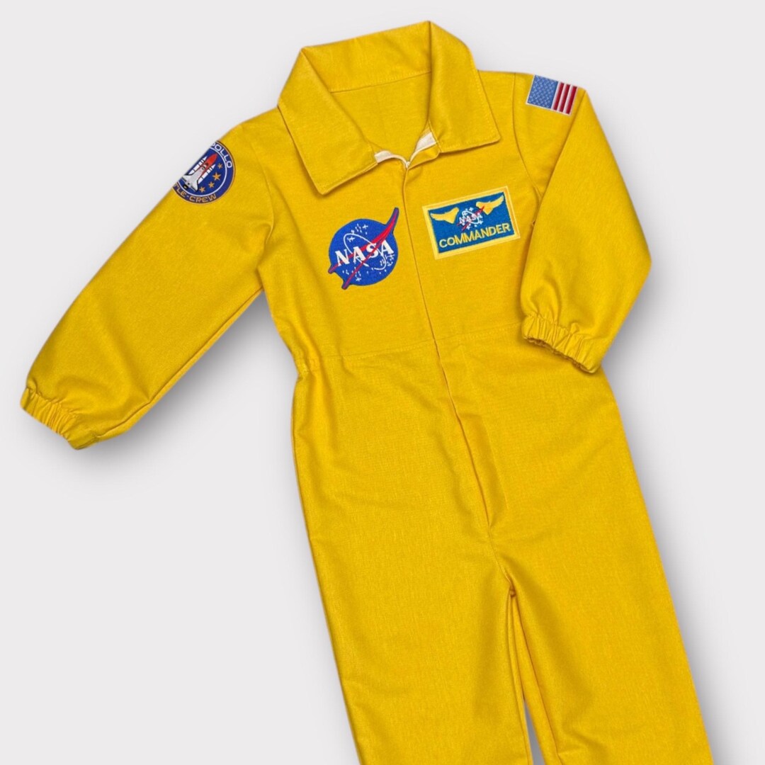 Yellow Space Commander Costume – Custom NASA Astronaut Suit for Kids ...