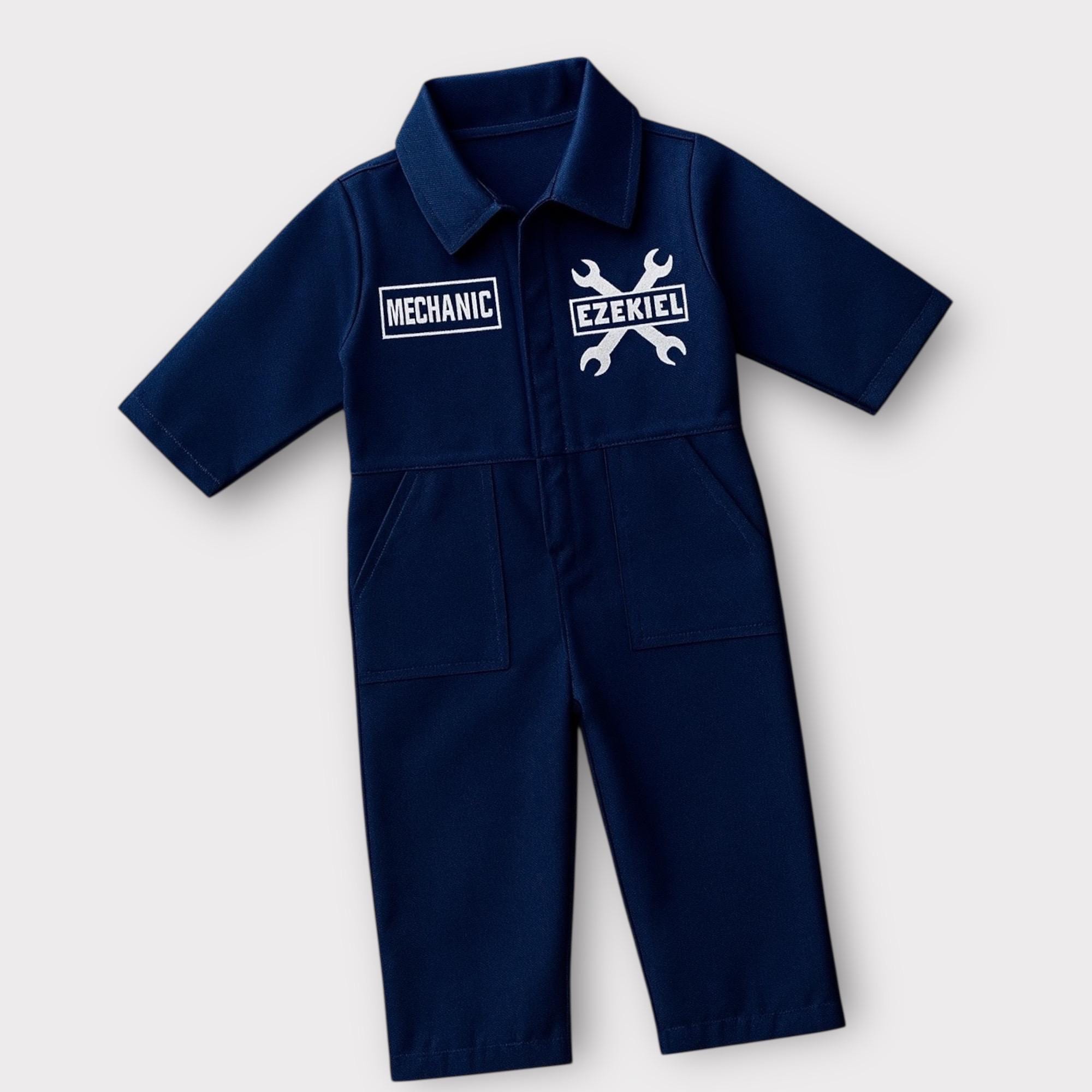 Personalized Mechanic Overalls, Custom Repairman Boiler Suit, Navy Blue ...