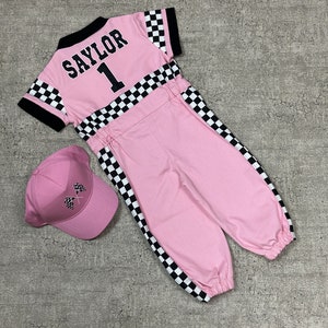 Pink Short Sleeve Custom Personalized Racing Suit Toddler Race Outfit ...