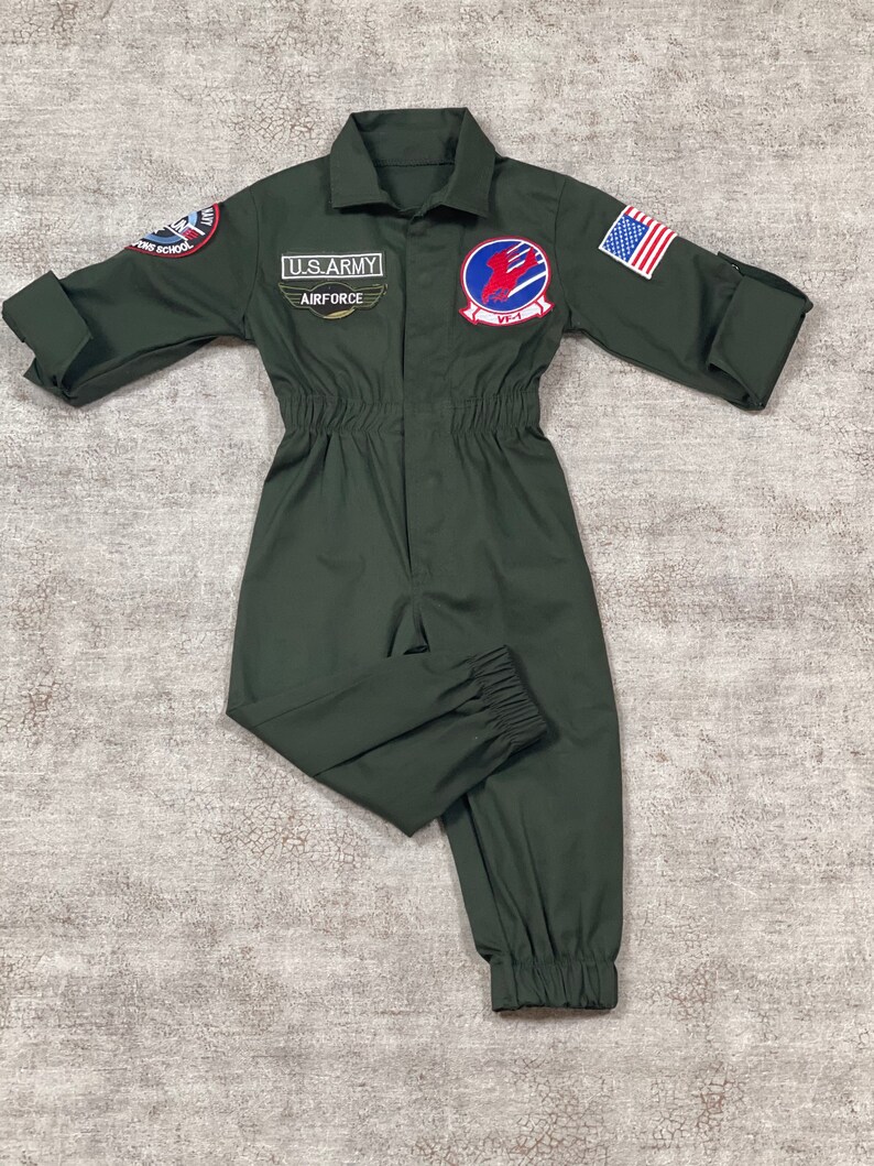 Fighter Jet Pilot Jumpsuit With Name Embroidery and Movie | Etsy