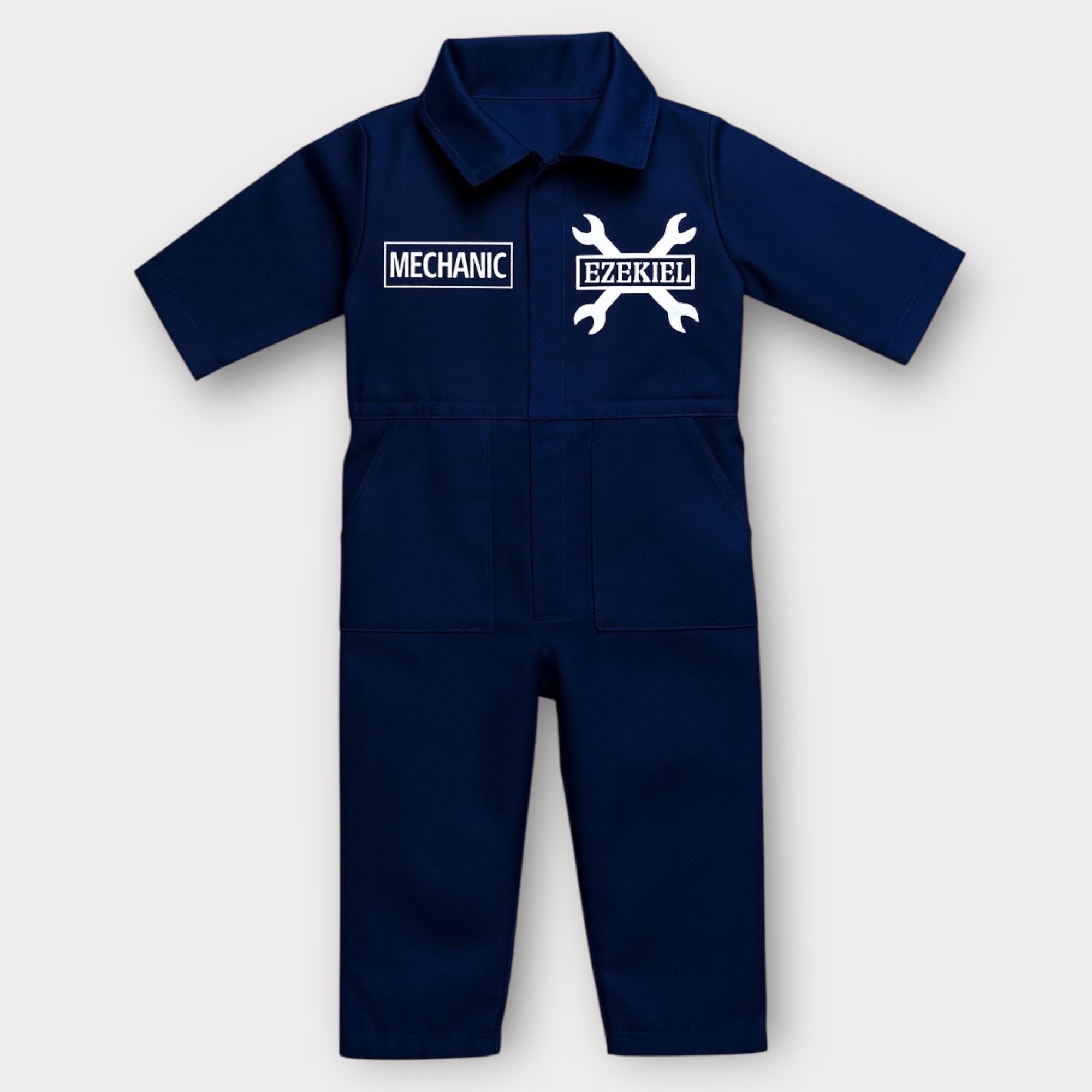 Personalized Mechanic Overalls, Custom Repairman Boiler Suit, Navy Blue ...