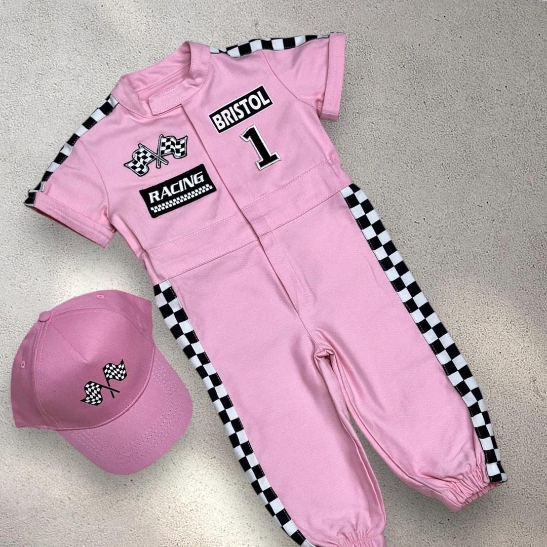 Girls Race Car Costume - Two Fast Outfit - Toddler Racing Suit ...