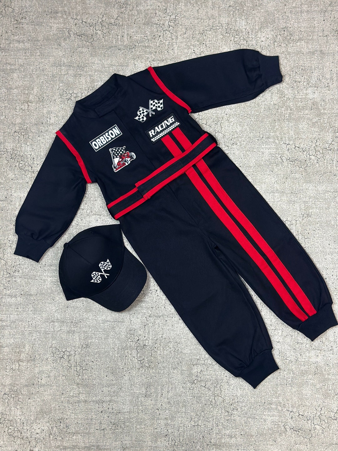 Vintage Style Black Racing Suit Custom Personalized Unisex Racer Suit ...