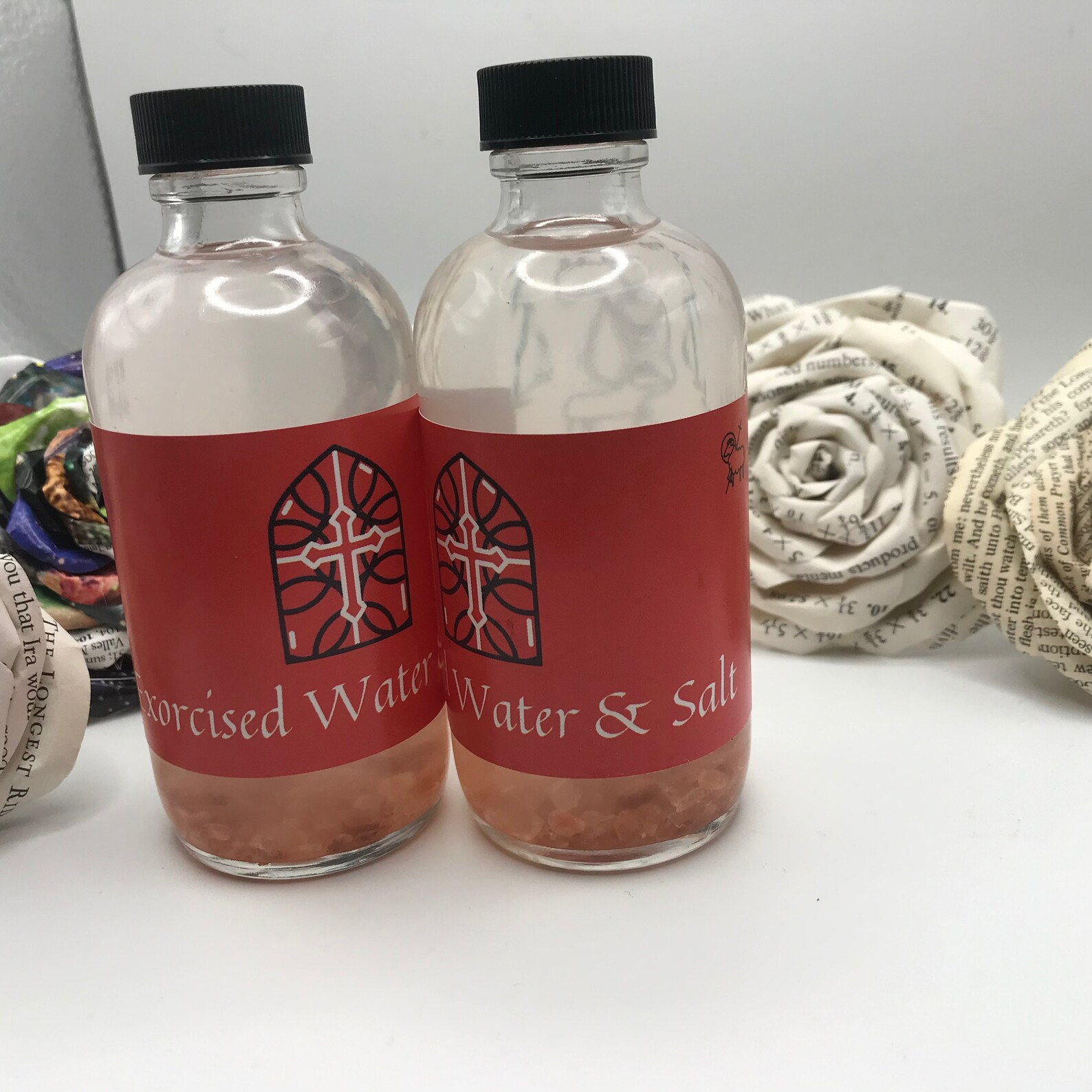 Exorcised Holy Water & Salt 2x Glass Bottles - Etsy