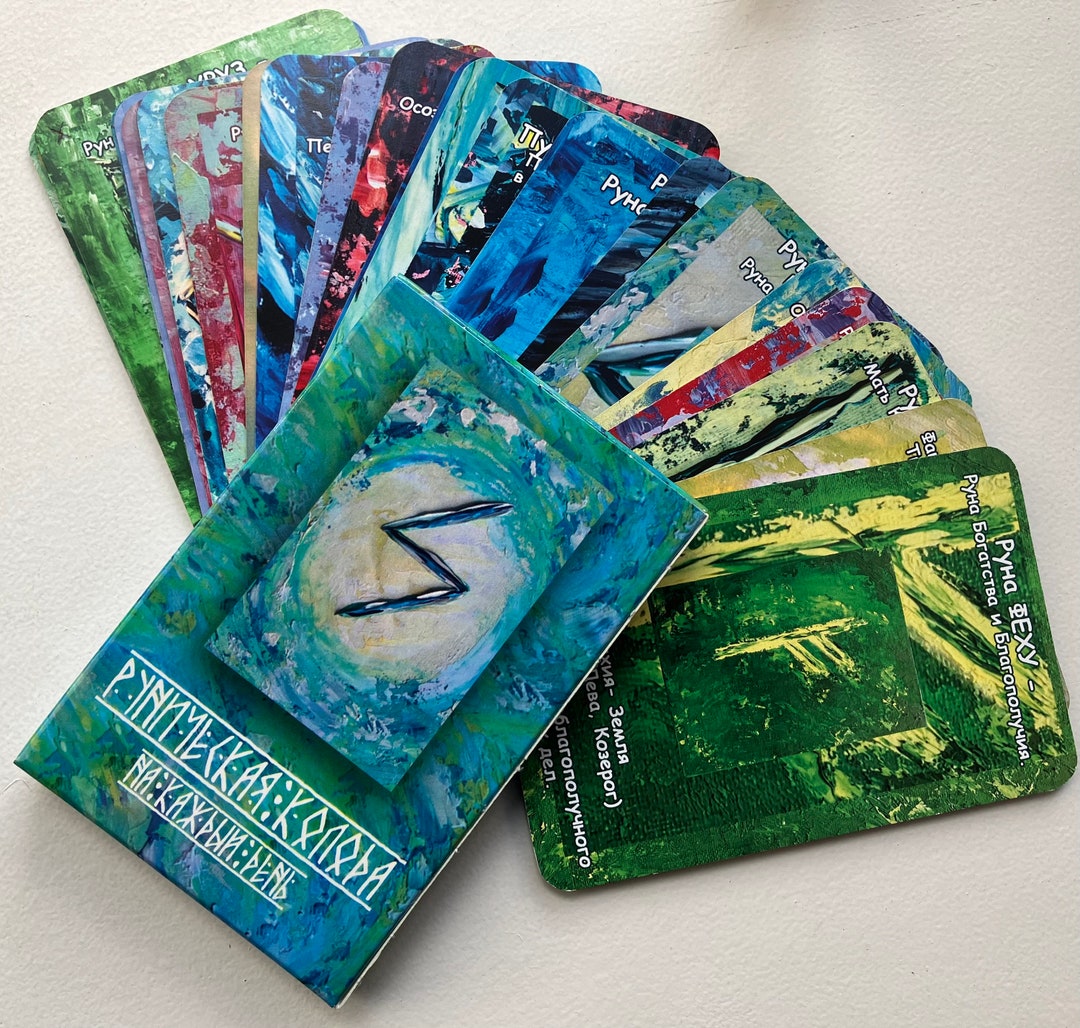 Rune Oracle Deck – Hand-painted Norse Rune Cards for Intuition ...