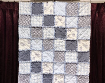Elephant Baby Rag Quilt - Etsy