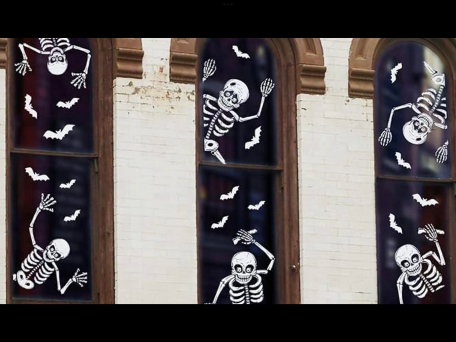Large Skeleton Window Cling on Halloween No Glue or Adhesive - Etsy