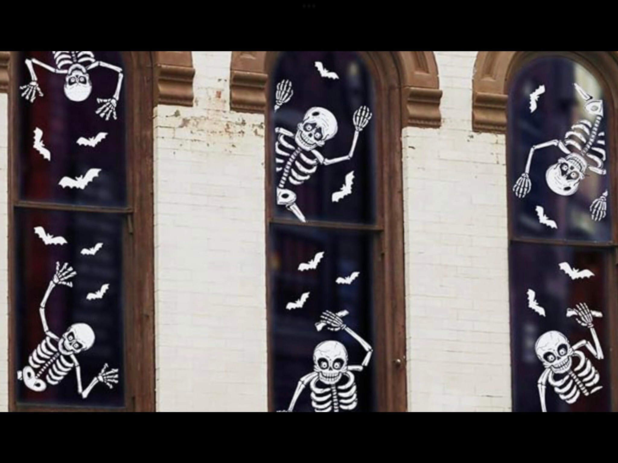 Large Skeleton Window Cling on Halloween No Glue or Adhesive - Etsy