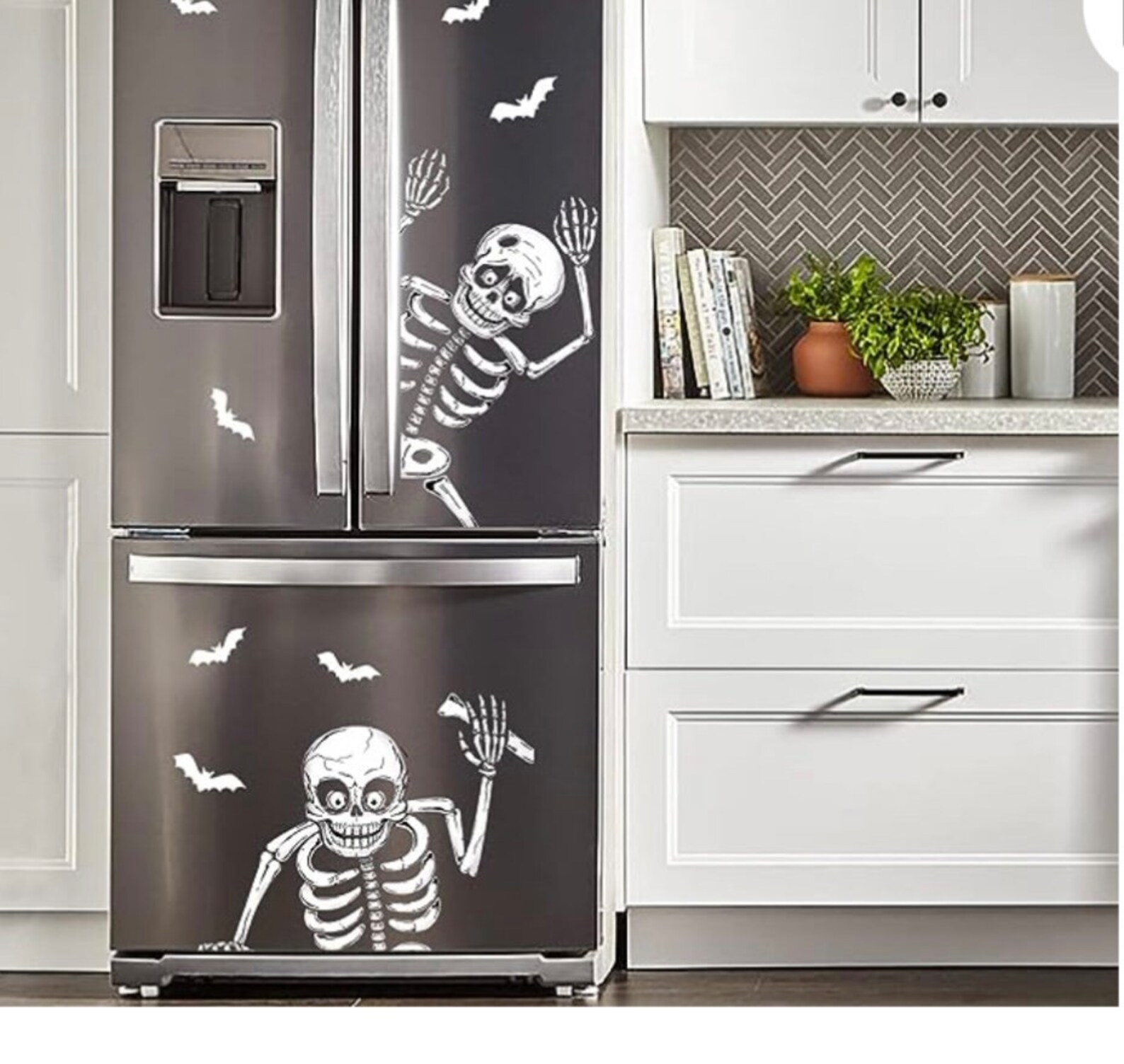 Large Skeleton Window Cling on Halloween No Glue or Adhesive - Etsy