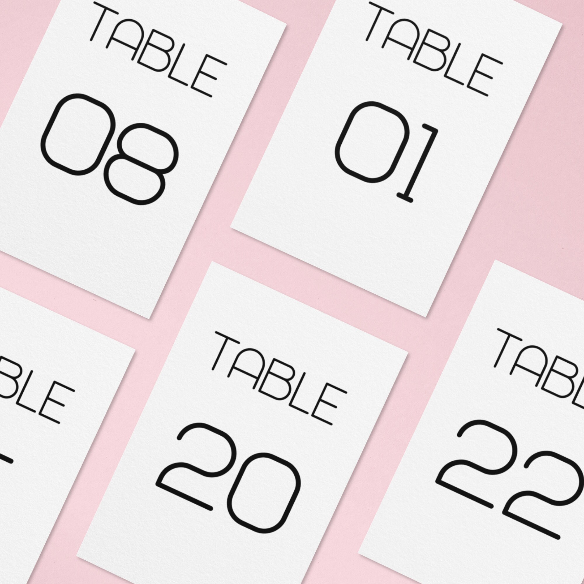 Wedding Table Number, Printable Table Numbers for Wedding Reception ...