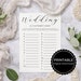 Wedding A-Z Printable Alphabet Game, Minimalist Wedding Activity ...