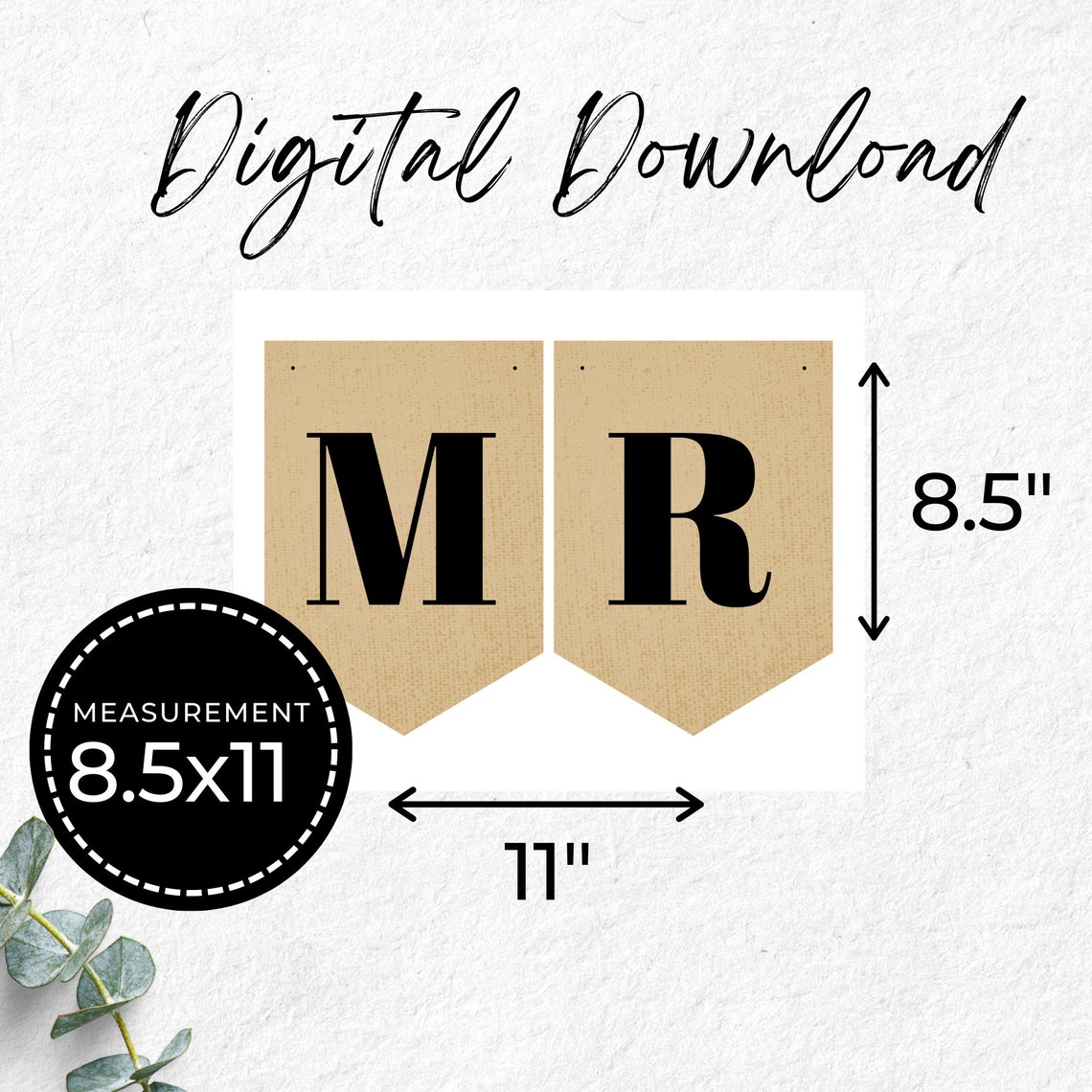 Mr and Mrs Banner Printable, Wedding Banner, Wedding Sign, Rustic ...