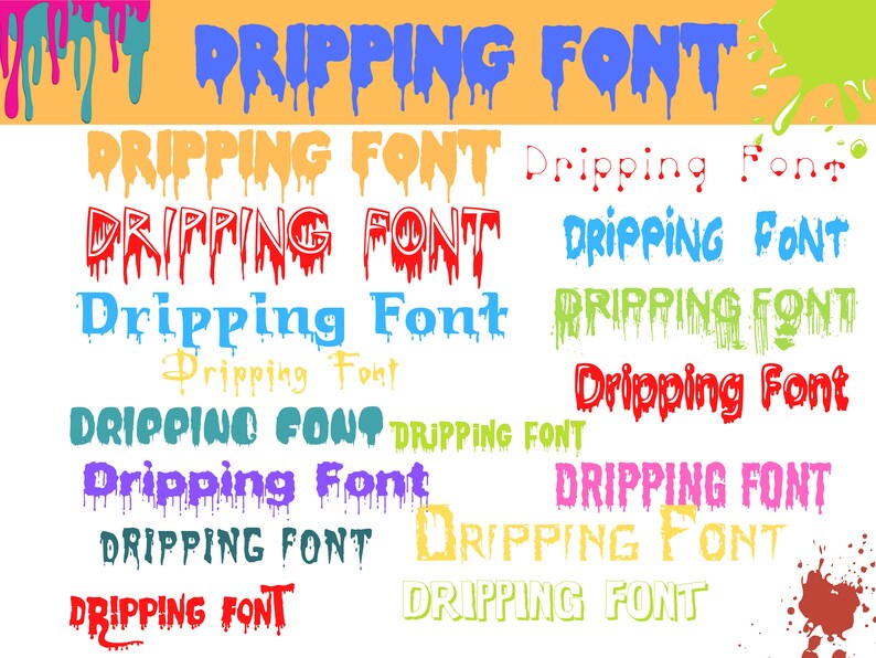 Tropfende Schriftarten Instant Download Opentype Datei - Etsy.de