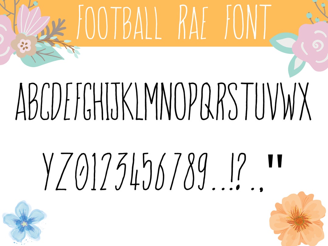Football RAE Fonts Instant Download Opentype File - Etsy