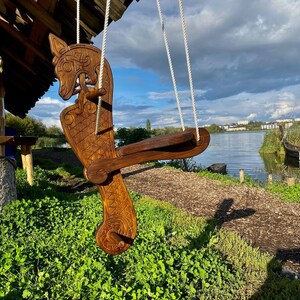 Children's Wooden Swing Dragon Wood Carving - Etsy