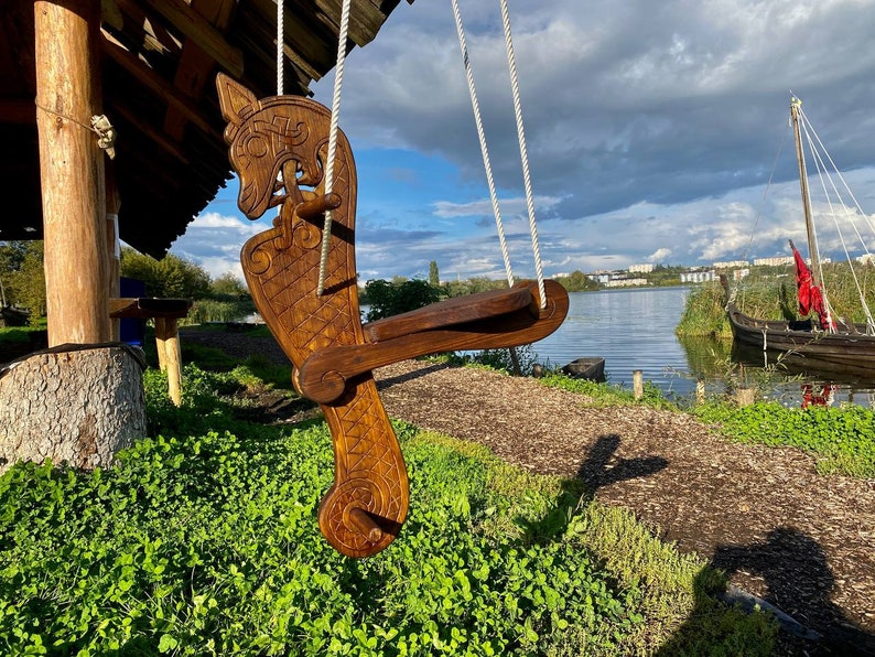 Children's Wooden Swing Dragon Wood Carving - Etsy