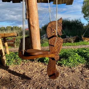 Children's Wooden Swing Dragon Wood Carving - Etsy
