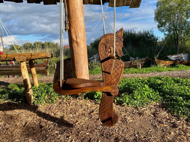 Children's Wooden Swing Dragon Wood Carving - Etsy