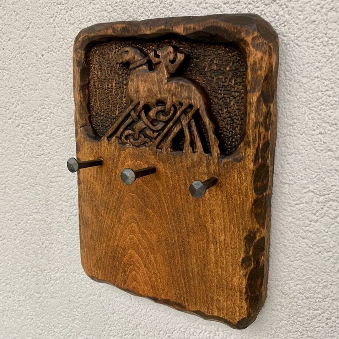 Wooden Wall Key Holder Hand-carved Odin & Sleipnir - Etsy