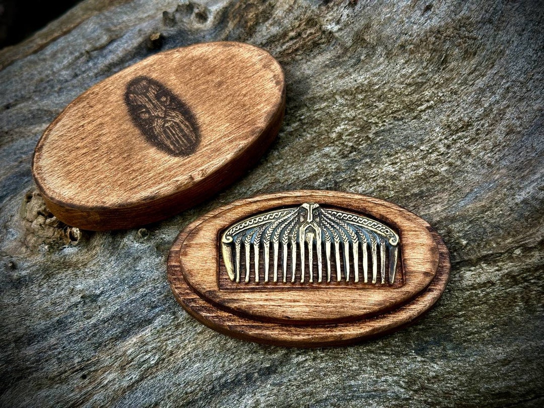 Viking Beard Comb Bronze Odin in Gift Box - Etsy