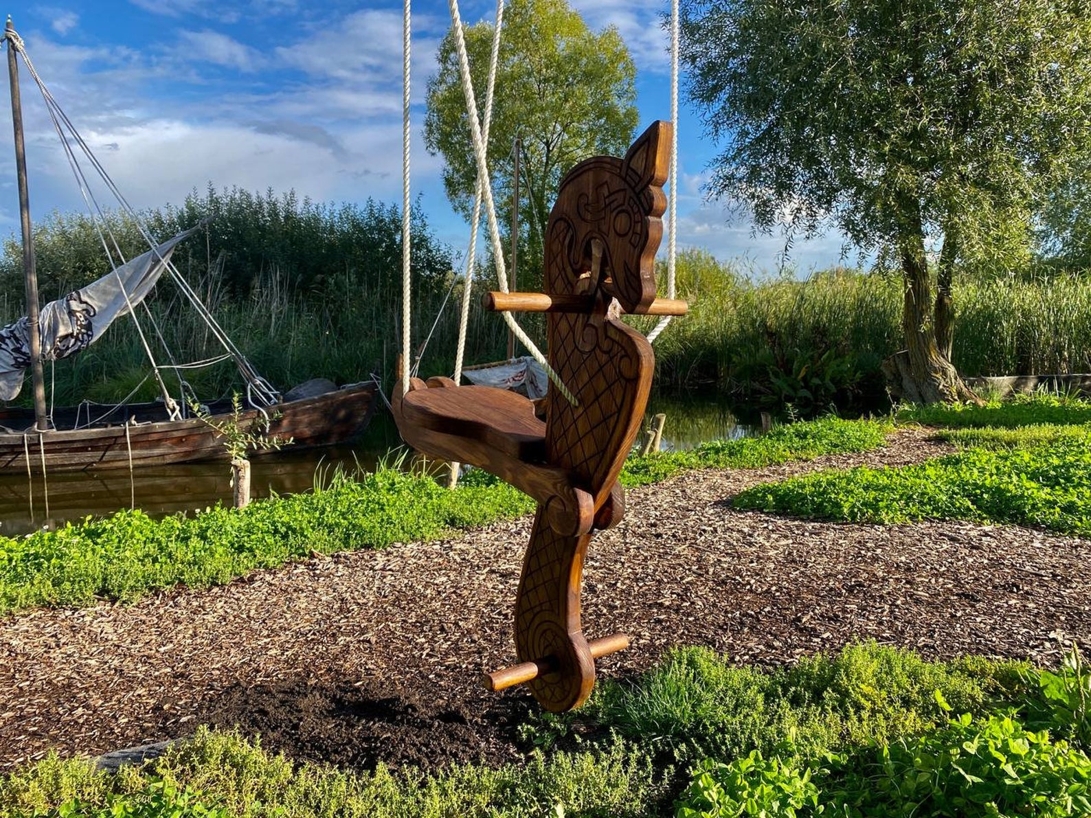 Children's Wooden Swing Dragon Wood Carving - Etsy