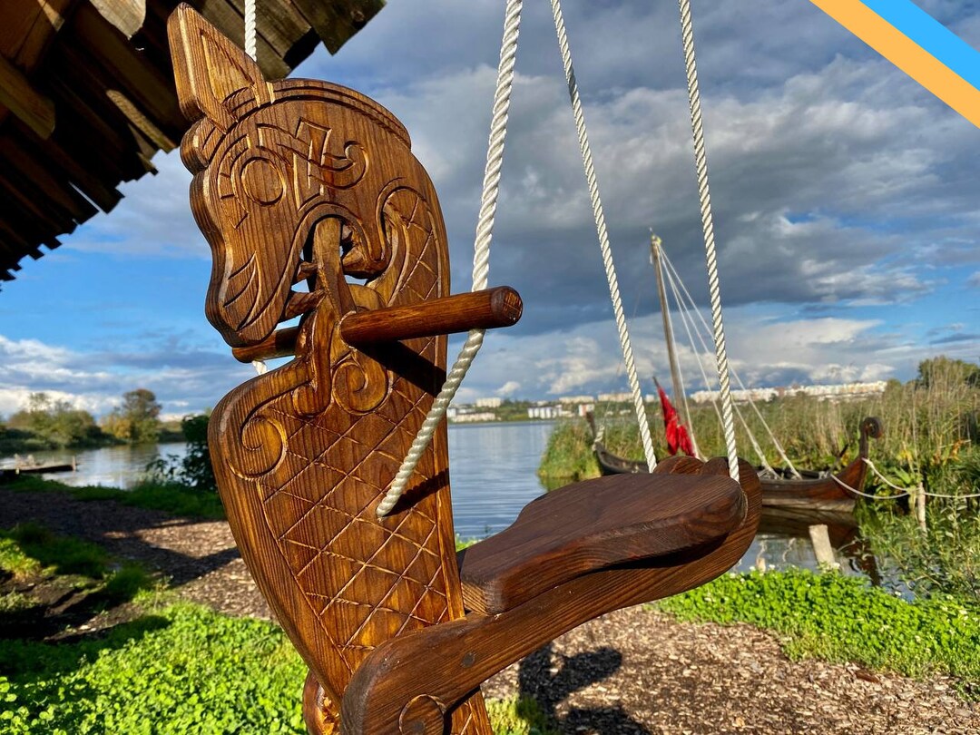 Children's Wooden Swing Dragon Wood Carving - Etsy