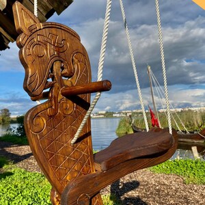 Children's Wooden Swing Dragon Wood Carving - Etsy
