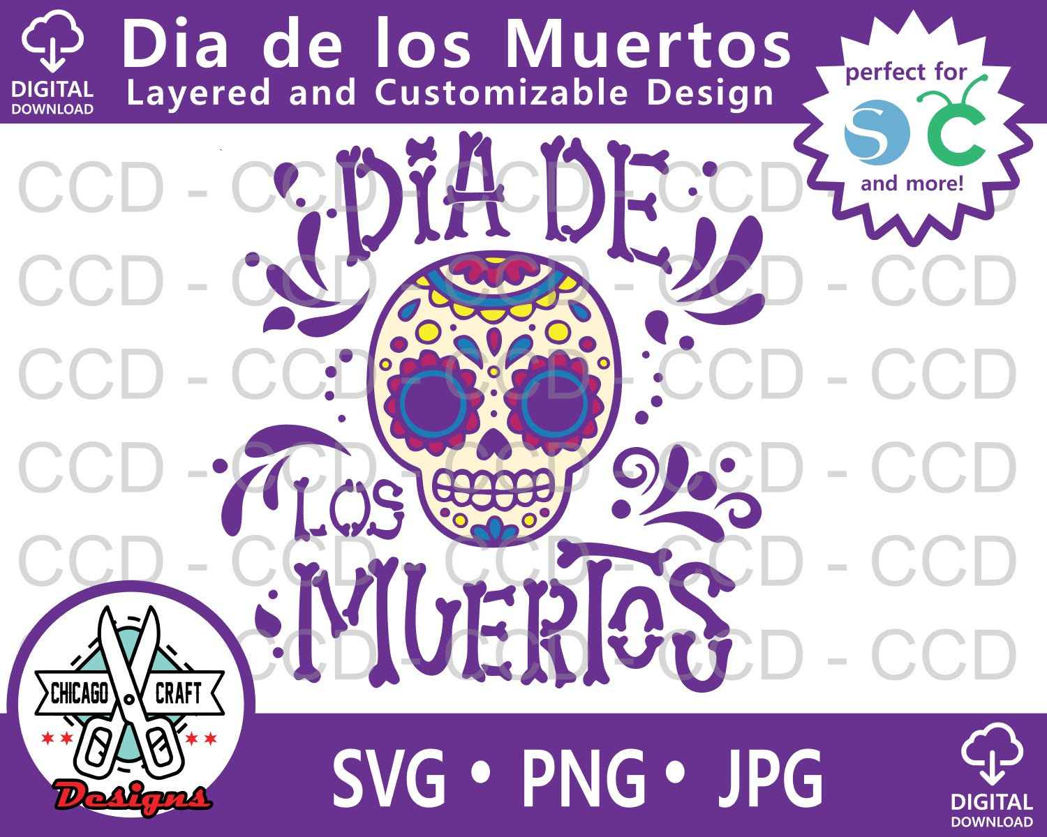 Dia De Los Muertos Calavera/day of the Dead Sugar Skull Svg-cute Design ...