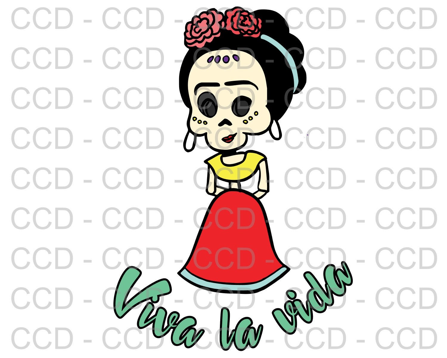 Frida Kahlo Viva La Vida Svg-calavera Day of the Dead Dia De - Etsy