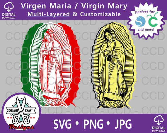 Virgin Mary/virgen Maria Svg-mother Mary Virgen De Guadalupe | Etsy