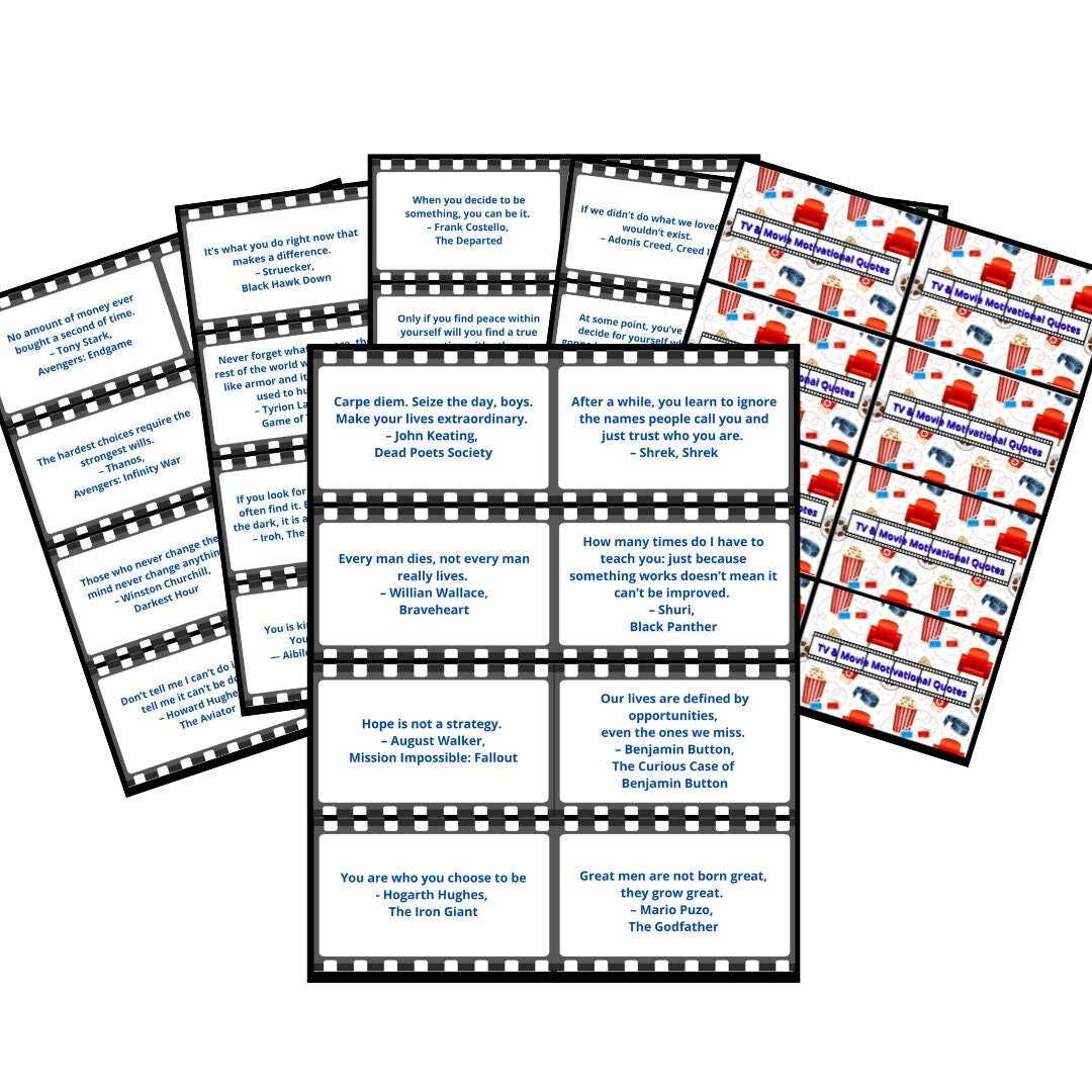 Printable Success Movie Quote Cards | Affirmation Deck | Manifestation ...
