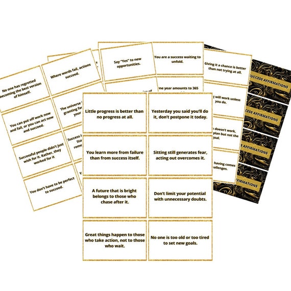 Printable Affirmation Cards for Success. 136 Affirmation Cards | Etsy