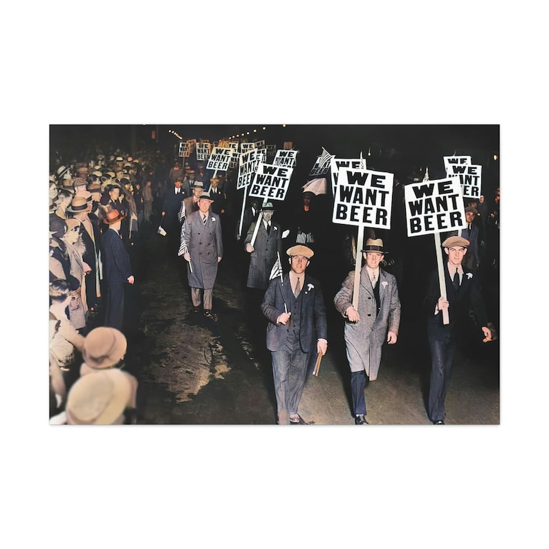 1932 WE WANT BEER Vintage Prohibition Poster: Colorized 1930s Protest ...