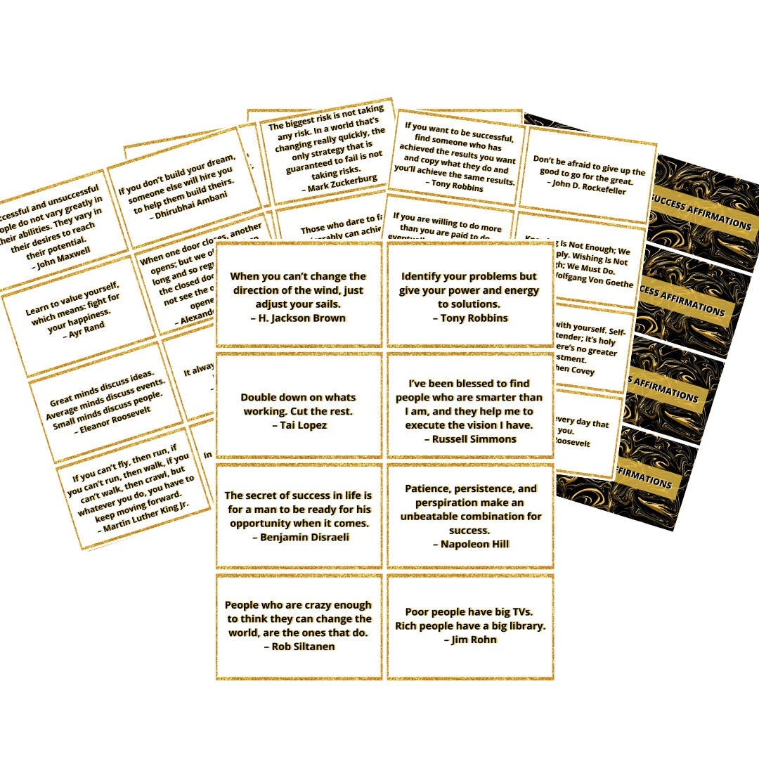 Printable Success Quote Cards Vol. 2 | Affirmation Deck | Manifestation ...